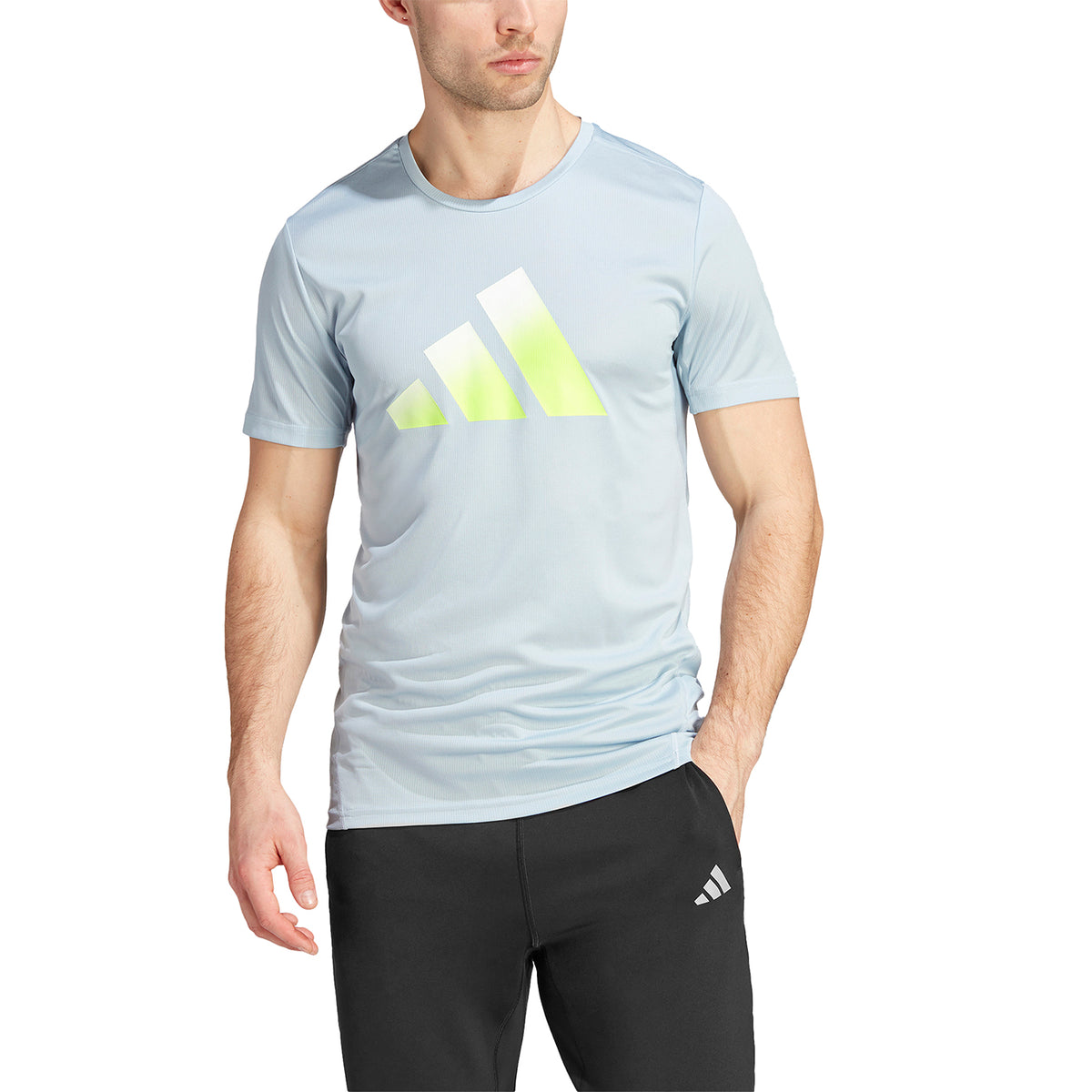 Playera Adidas Run Icons Hombre IJ9415 Azul