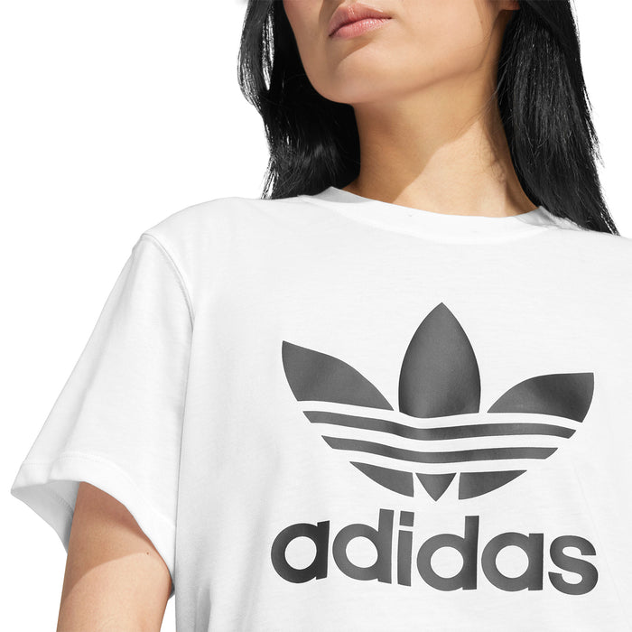 Playera Adidas Adicolor Trifolio Boxy Mujer IN8441 Blanco
