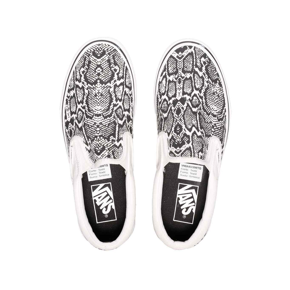Tenis Vans Python Classic Slip-On Mujer VN0A4U38WTQ Casual Blanco/Negro