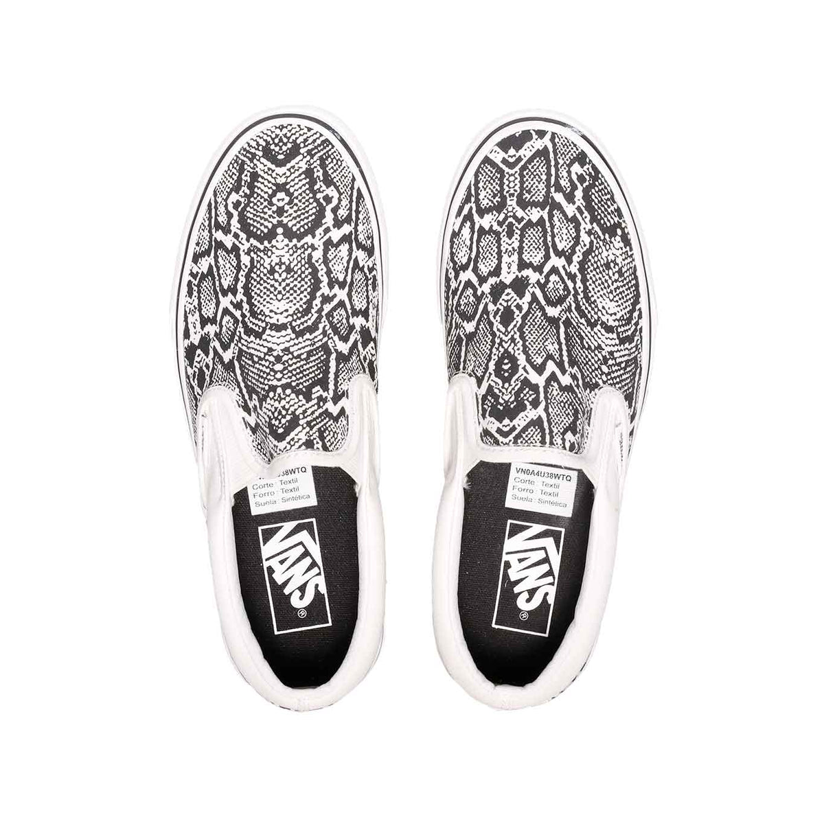 Tenis Vans Python Classic Slip-On Mujer VN0A4U38WTQ Casual Blanco/Negro